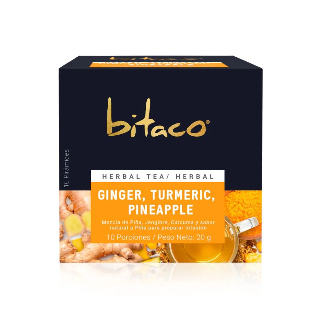 Bitaco Aromática Ginger, Turmeric, Pineapple Caja x10